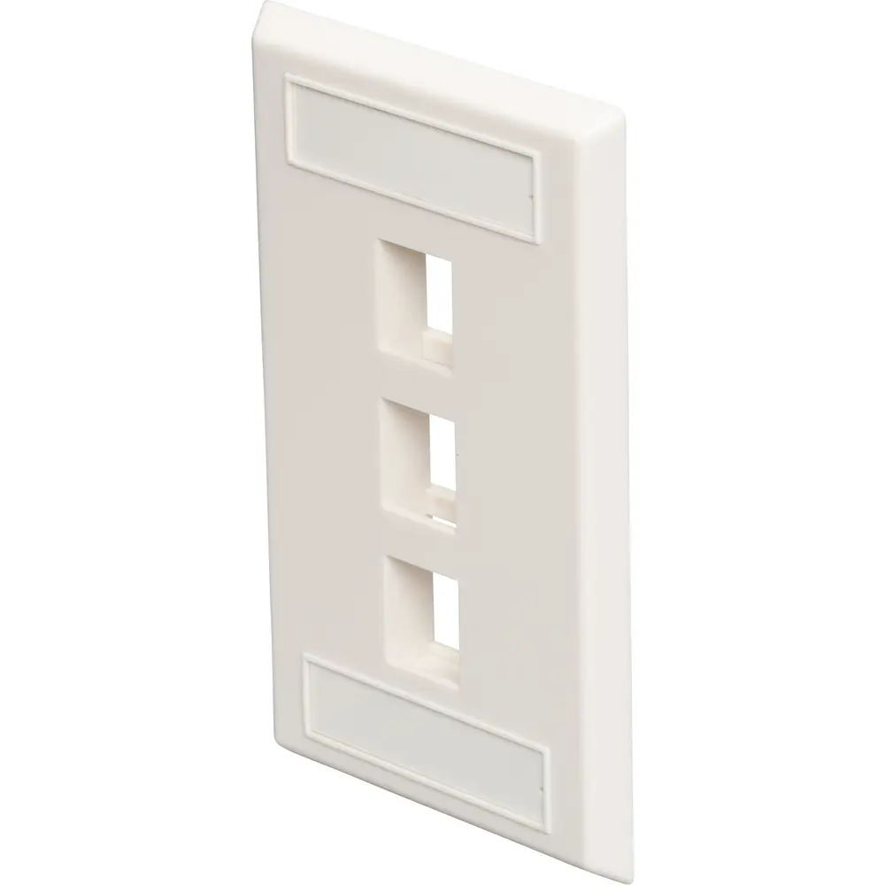 Single-Gang Keystone Faceplate, 3 Port, Fog White