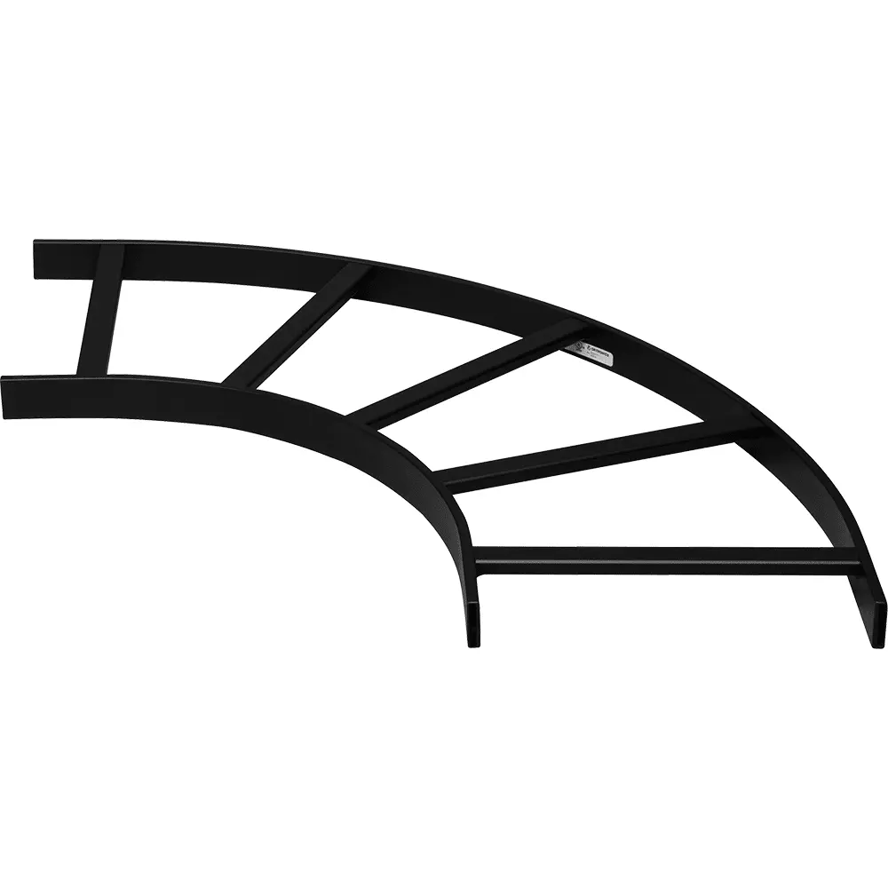 Cable Tray, Runway, 12", Horizontal Radius, Steel, Black