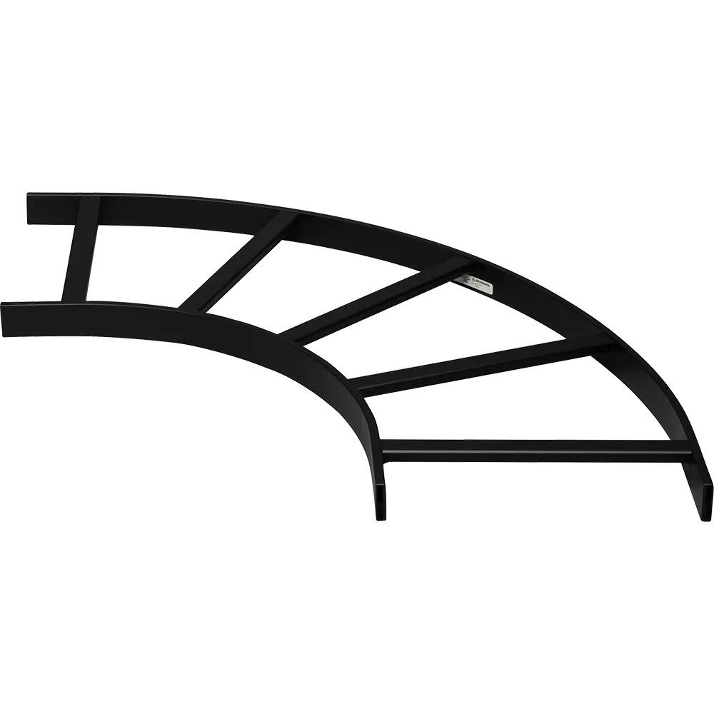 Cable Tray, Runway, 18", Horizontal Radius, Steel, Black