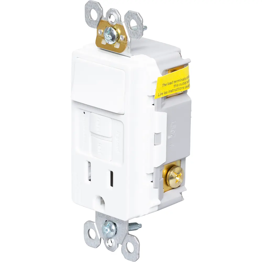 15 A 125 VAC Radiant® Self-Test Duplex GFCI Receptacle w/ SafeLock ...