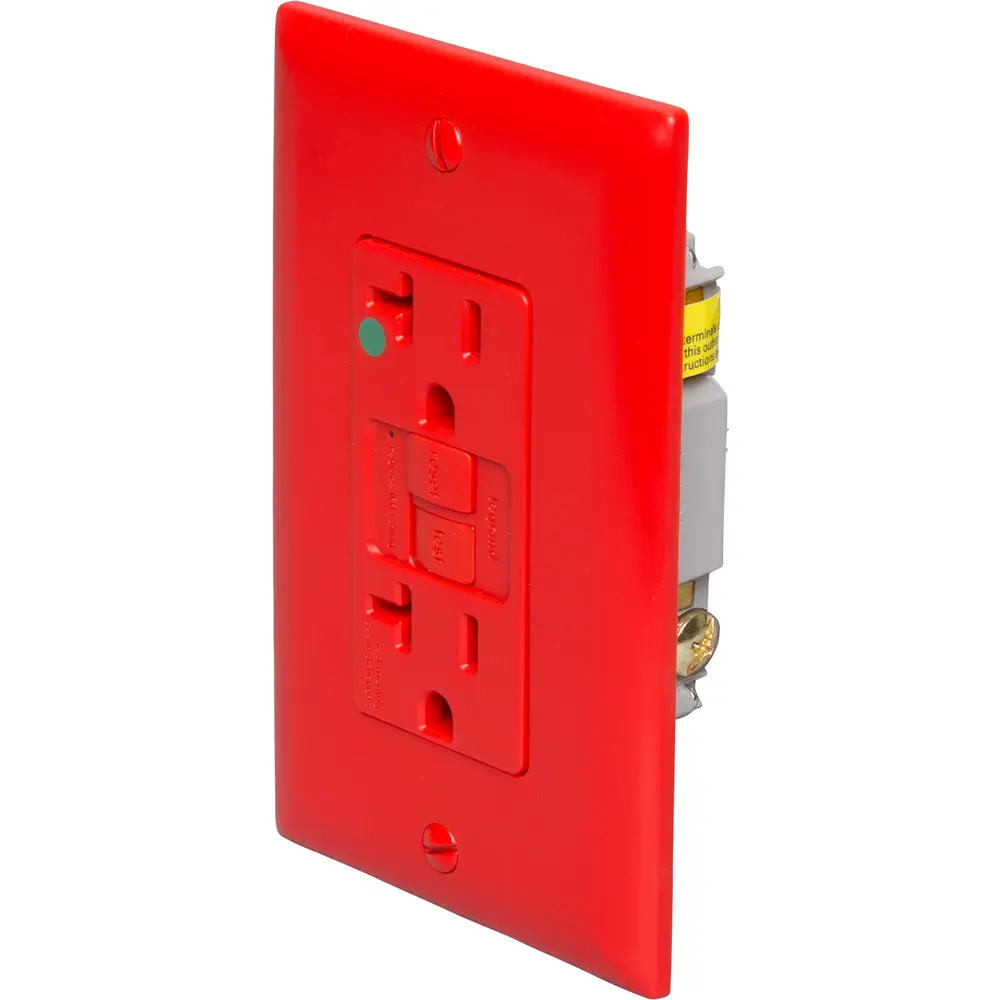 20 A 125 VAC Hospital Grade Duplex Self-Test GFCI Receptacle w ...