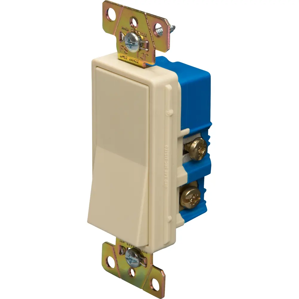 15A 120/277V Specification Grade Decorator Switch, Single-Pole, Ivory