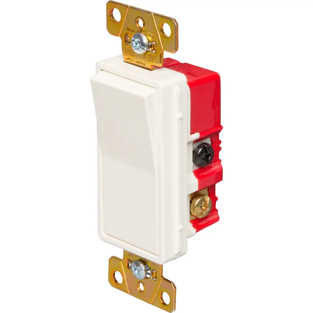 20A 120/277V Decorator Paddle Switch, 3-Way, Light Almond