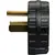 30/50A 250 VAC Straight Blade Angled Plug, Black