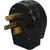 30/50A 250 VAC Straight Blade Angled Plug, Black