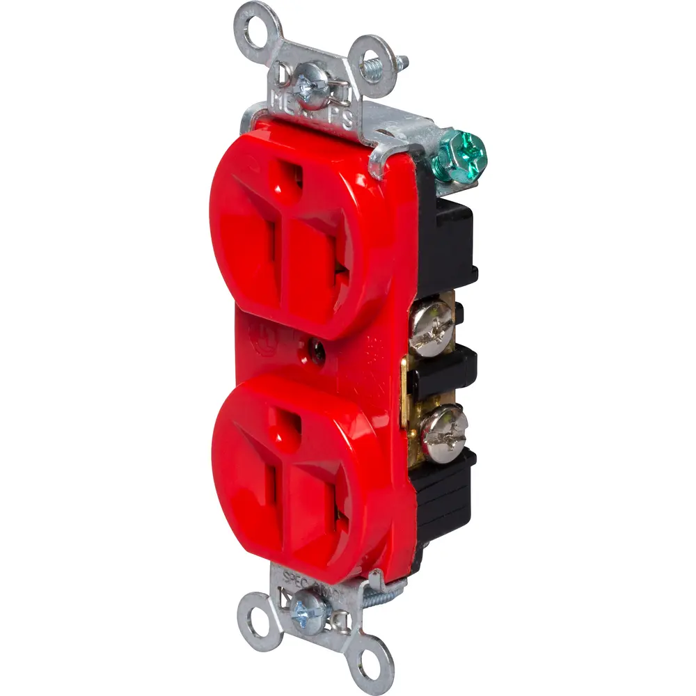 20A 125V NEMA 5-20R Hard Use Spec-Grade Duplex Receptacle, Red