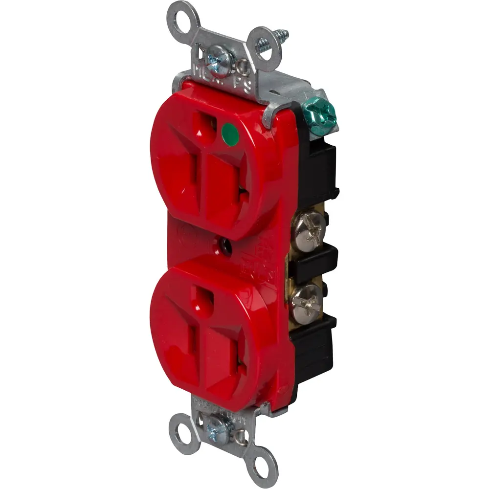 20A 125V NEMA 5-20R Heavy-Duty Hospital Grade Compact Duplex Receptacle ...
