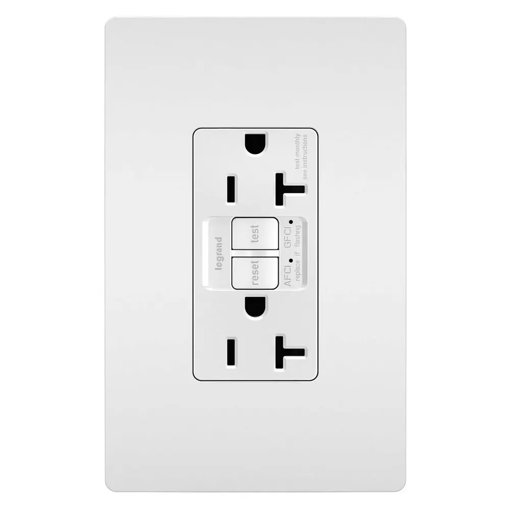 20A 125V radiant® Tamper-Resistant Dual-Function AFCI/GFCI Outlet, White
