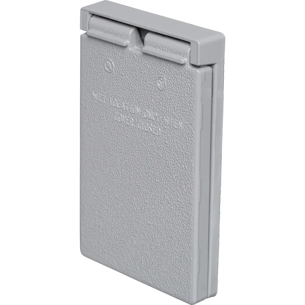 Single-Gang Weatherproof Decorator/GFCI Cover, Vertical, Gray
