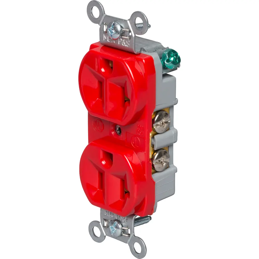 20A 125V NEMA 5-20R Commercial Spec-Grade Duplex Receptacle, Red