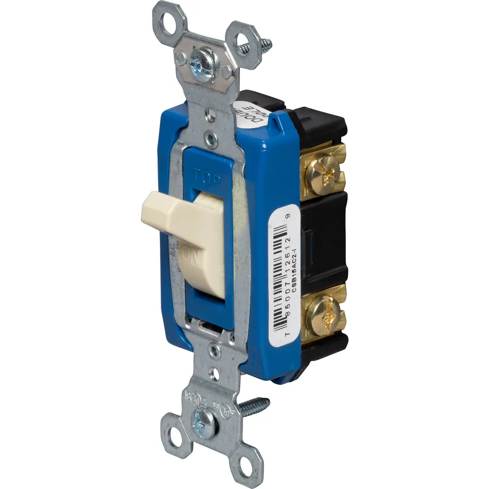 15A 120/277V Hard Use Spec Grade Toggle Switch, 2-Pole, Ivory