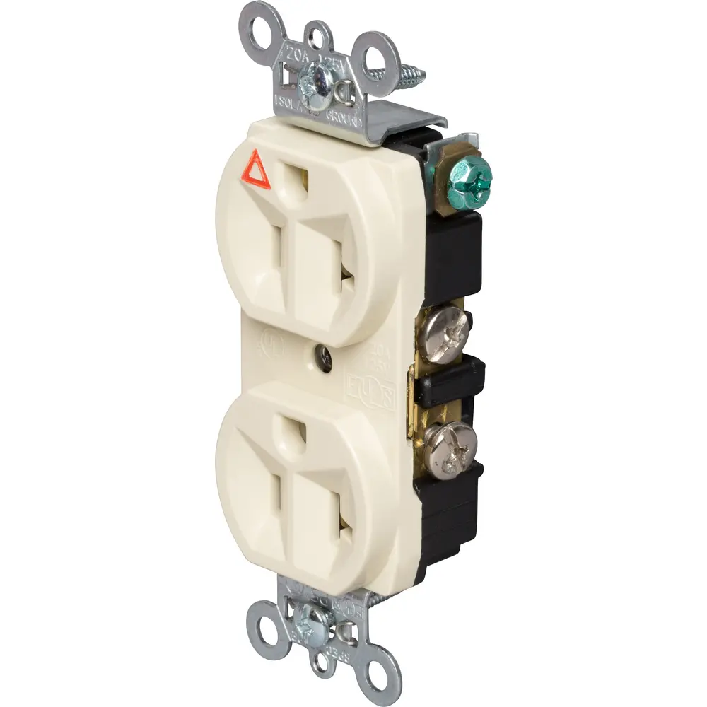 20A 125V 5-20R Isolated Ground Heavy-Duty Spec Grade Duplex Receptacle ...