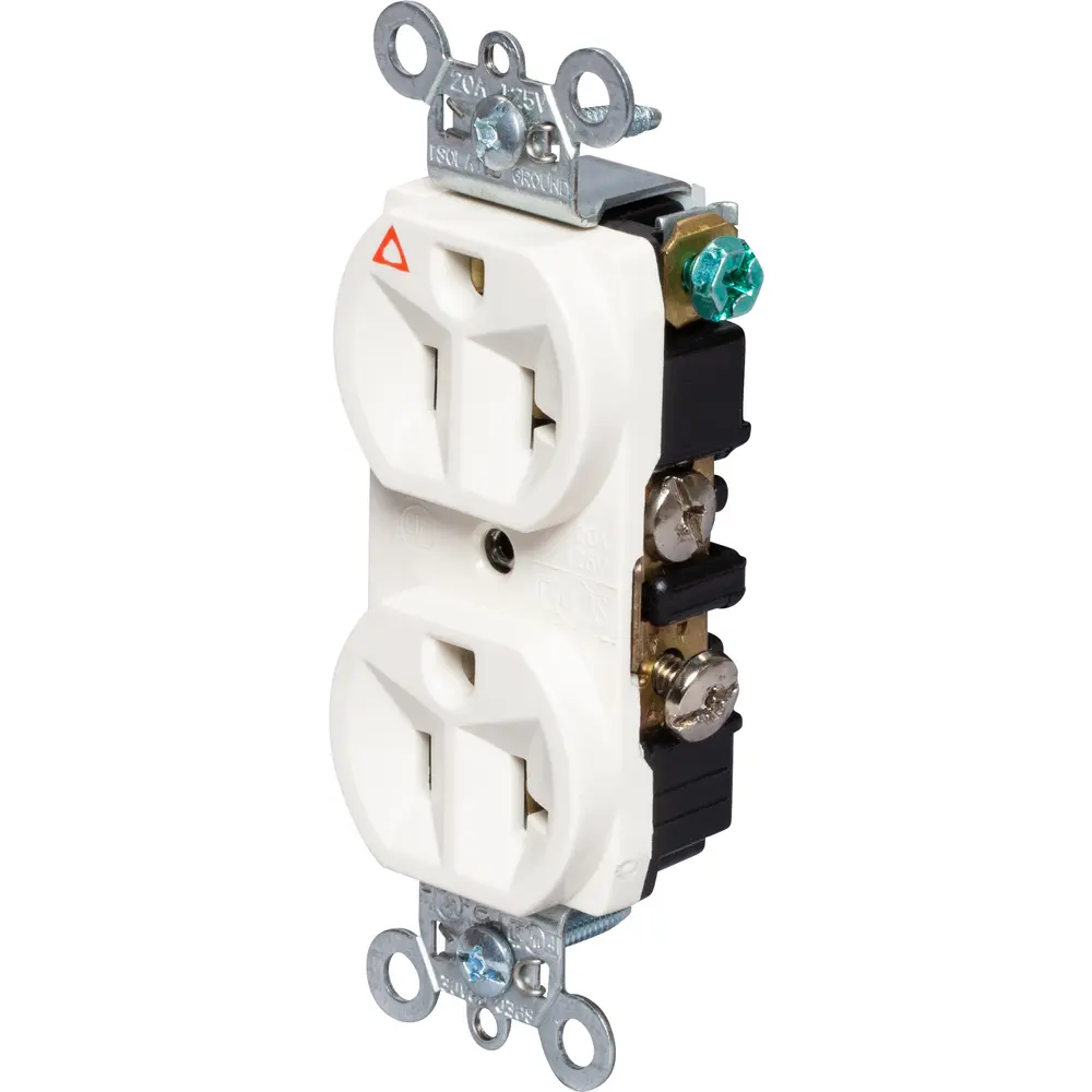 20A Isolated Ground Heavy-Duty Spec Grade Duplex Receptacle, Back ...