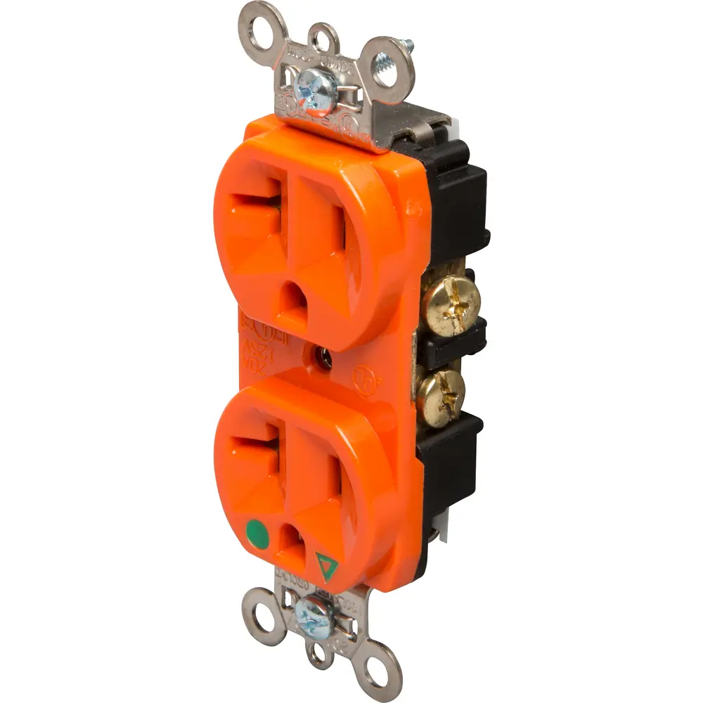 20 A 125 VAC 5-20R Isolated Ground Heavy-Duty Hospital Grade Receptacle ...