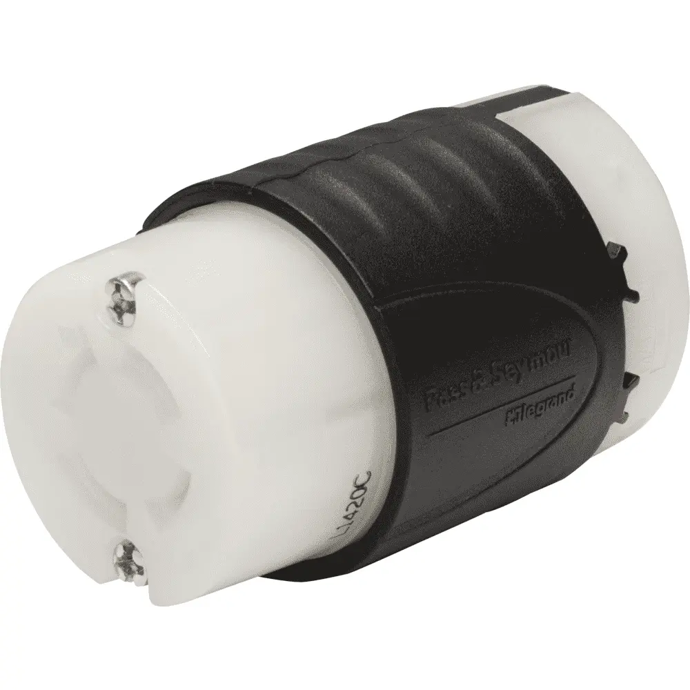 20 A 125/250 VAC Turnlok® Locking Connector, L14-20C, Black/White