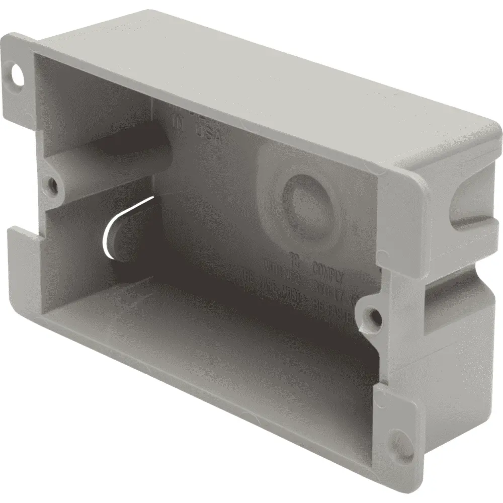 Single-Gang Shallow Switch & Outlet Box, Gray