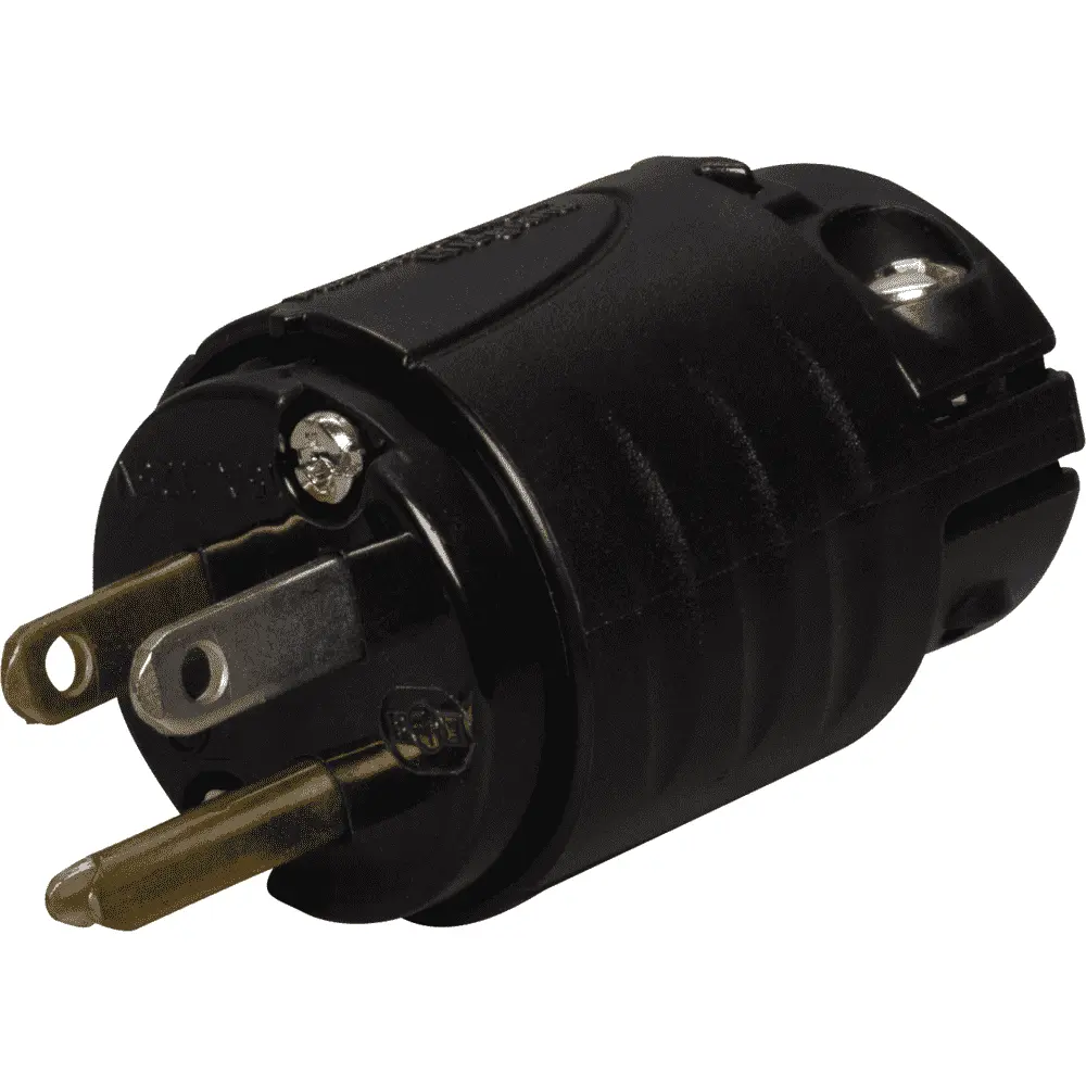 15A Extra-Hard Use Spec-Grade Plug, 2-Pole, 3-Wire, 125 VAC, Black