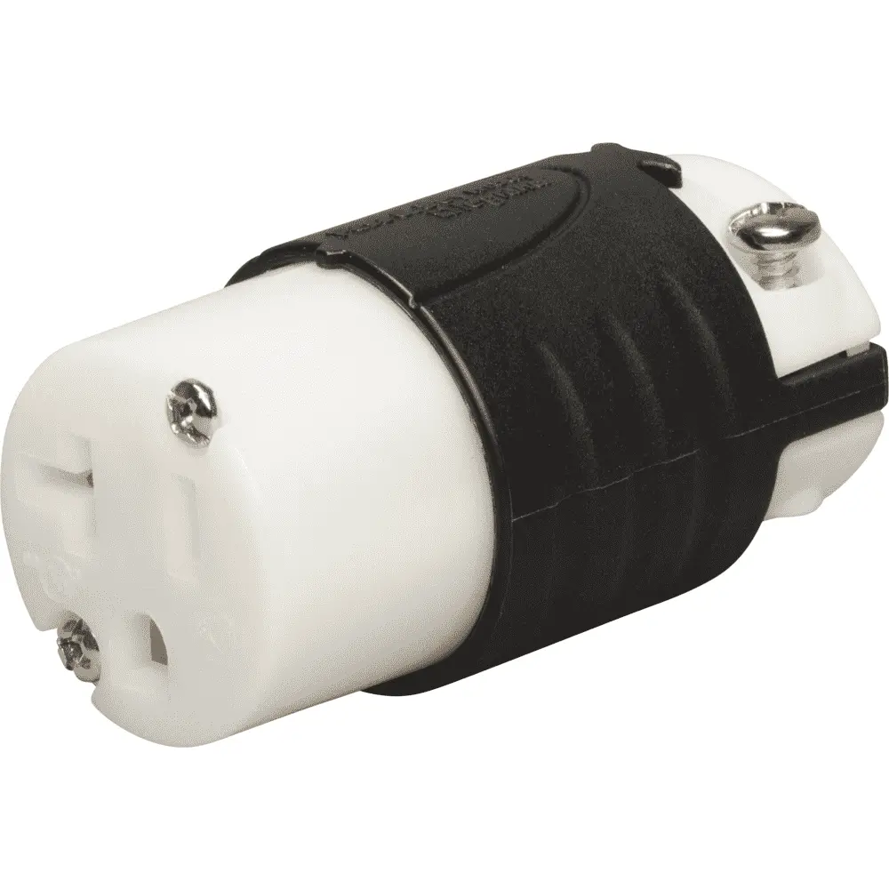 20 A 125 VAC Extra-Hard Use Spec-Grade Connector, 5-20C, Black/White