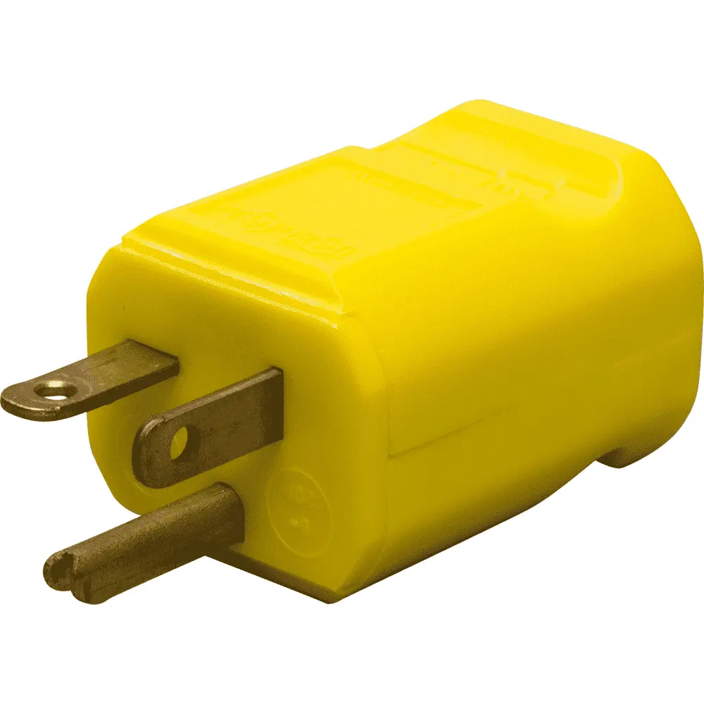 20A Maxgrip M3 Plug, 2-Pole, 3-Wire, 250 VAC, Yellow