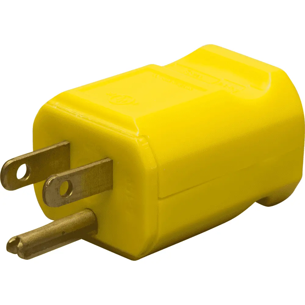 15 A 125 VAC MaxGrip M3 Straight Blade Plug, 5-15P, Yellow