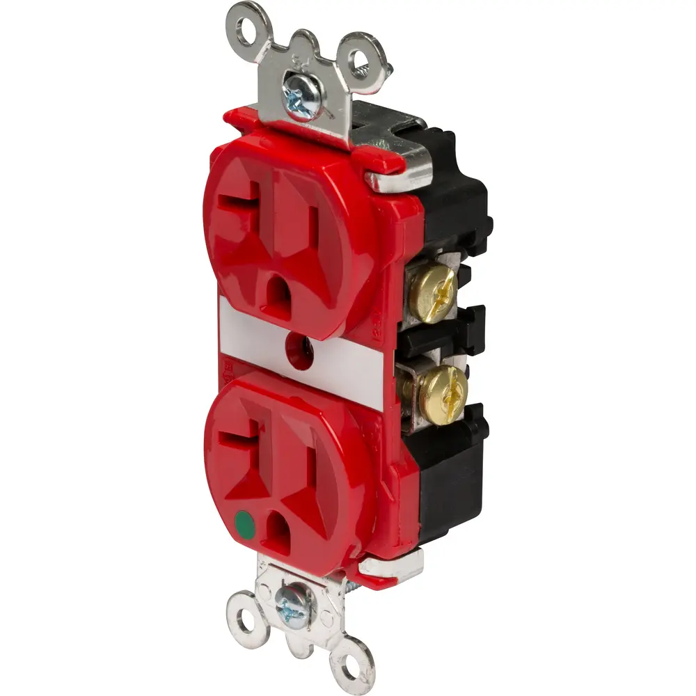 20A 125V 5-20R Heavy-Duty Hospital-Grade Duplex Receptacle, Red