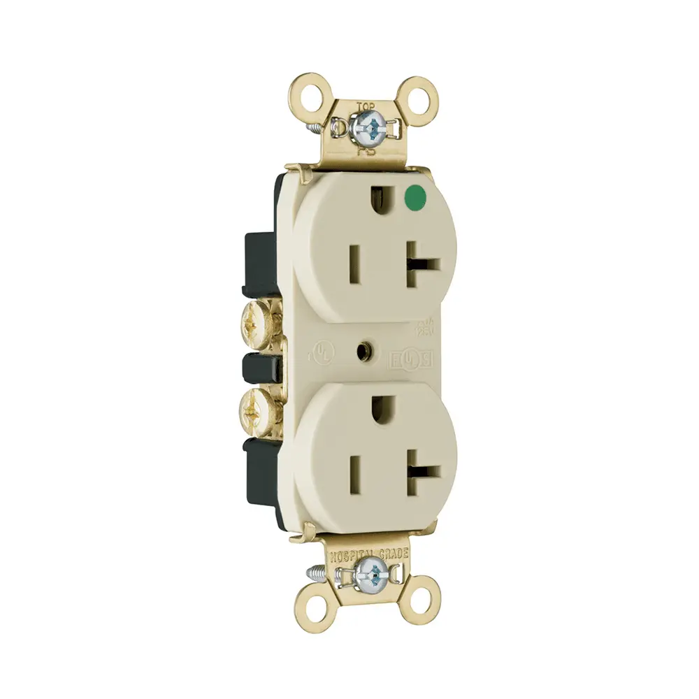 20A 125V 5-20R Heavy Duty Hospital-Grade Smooth Face Duplex Receptacle ...