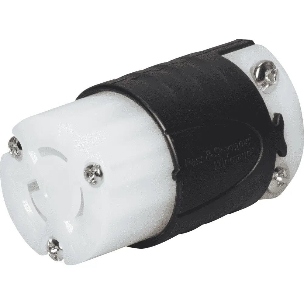 15A NEMA L715 Connector, Black Back, White Front Body, 277 VAC