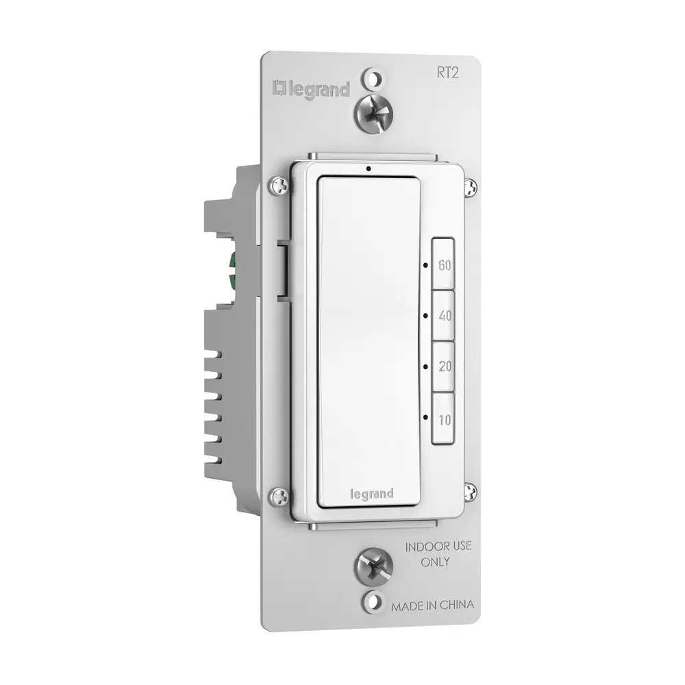 Radiant® 4-Button Digital Timer, Single-Pole, 120 VAC, White