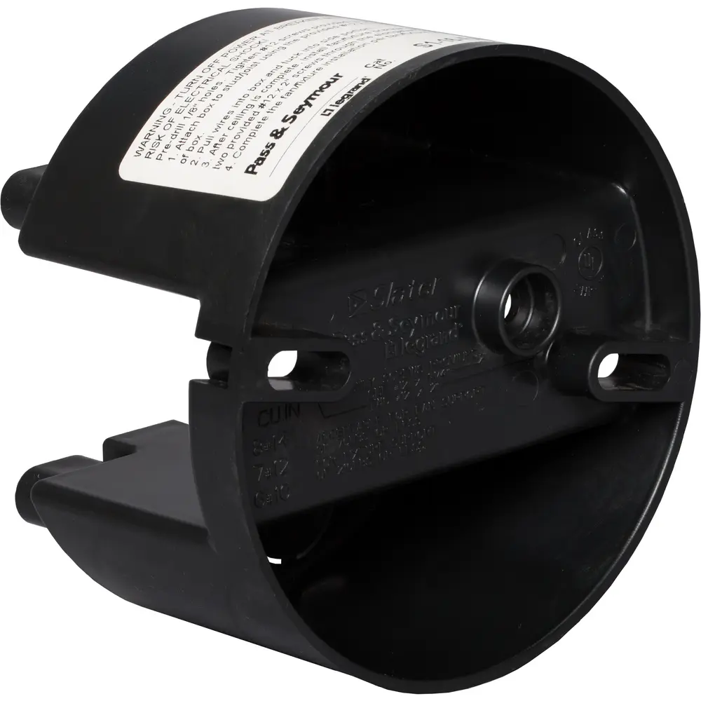 4" Round Direct Mount Ceiling Fan Box, 16 Cu. In., Black