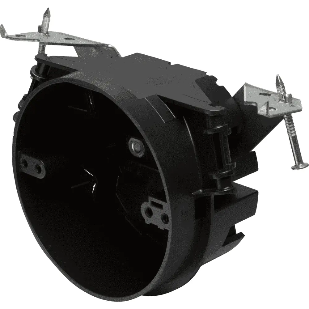 4" Round Ceiling Box w/ J-Bracket, Black