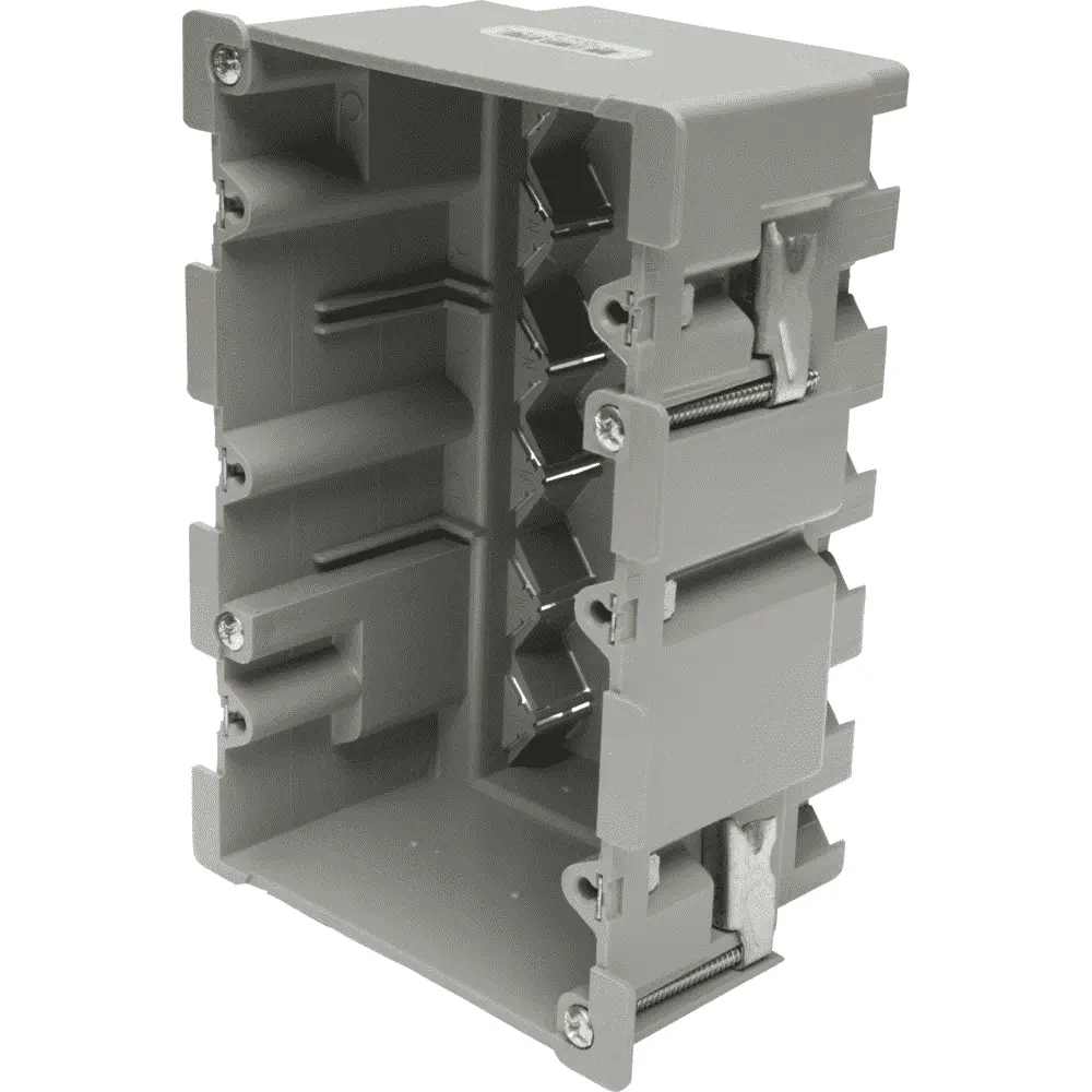 3-Gang Old Work Switch & Outlet Box w/ Quick/Click, Gray