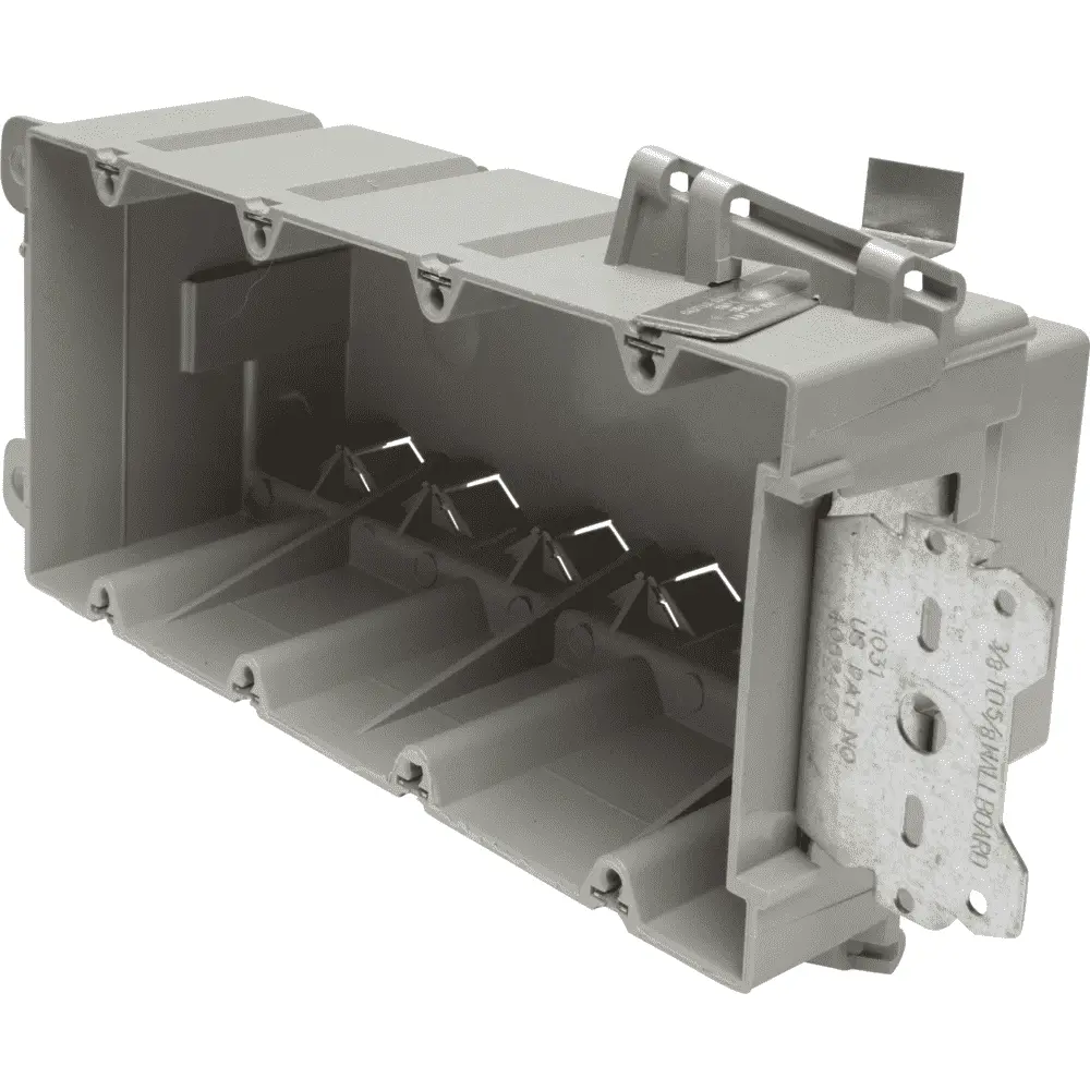 4-Gang Wood & Steel Stud Bracket Box w/ Quick/Click, 68 Cu. In.