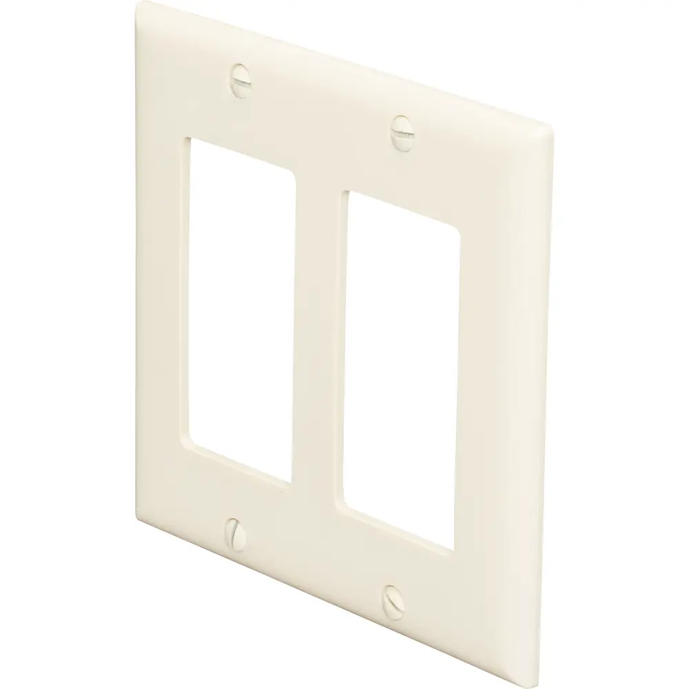 2-Gang Decorator Wall Plate, Ivory