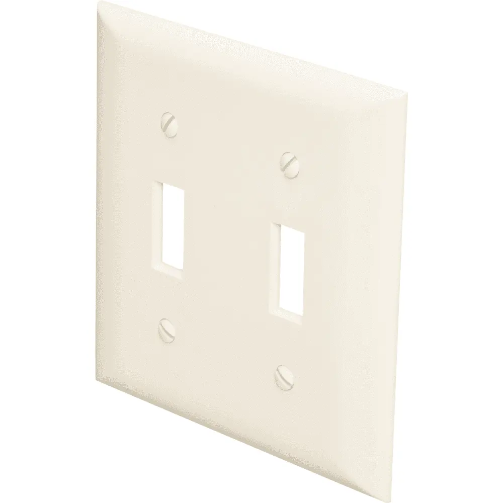 2-Gang (2) Toggle Switch Wall Plate, Thermoset, Ivory