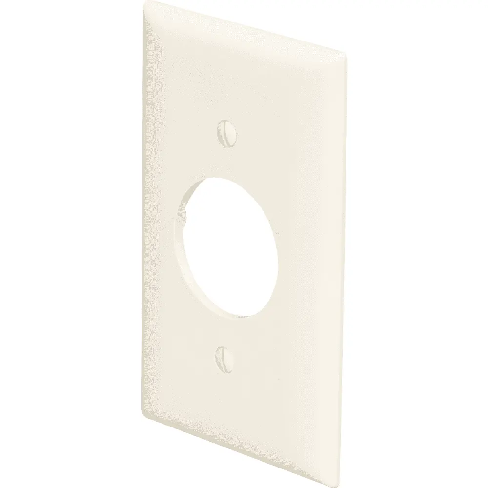 Single-Gang Single Receptacle Wall Plate, Thermoset, Ivory
