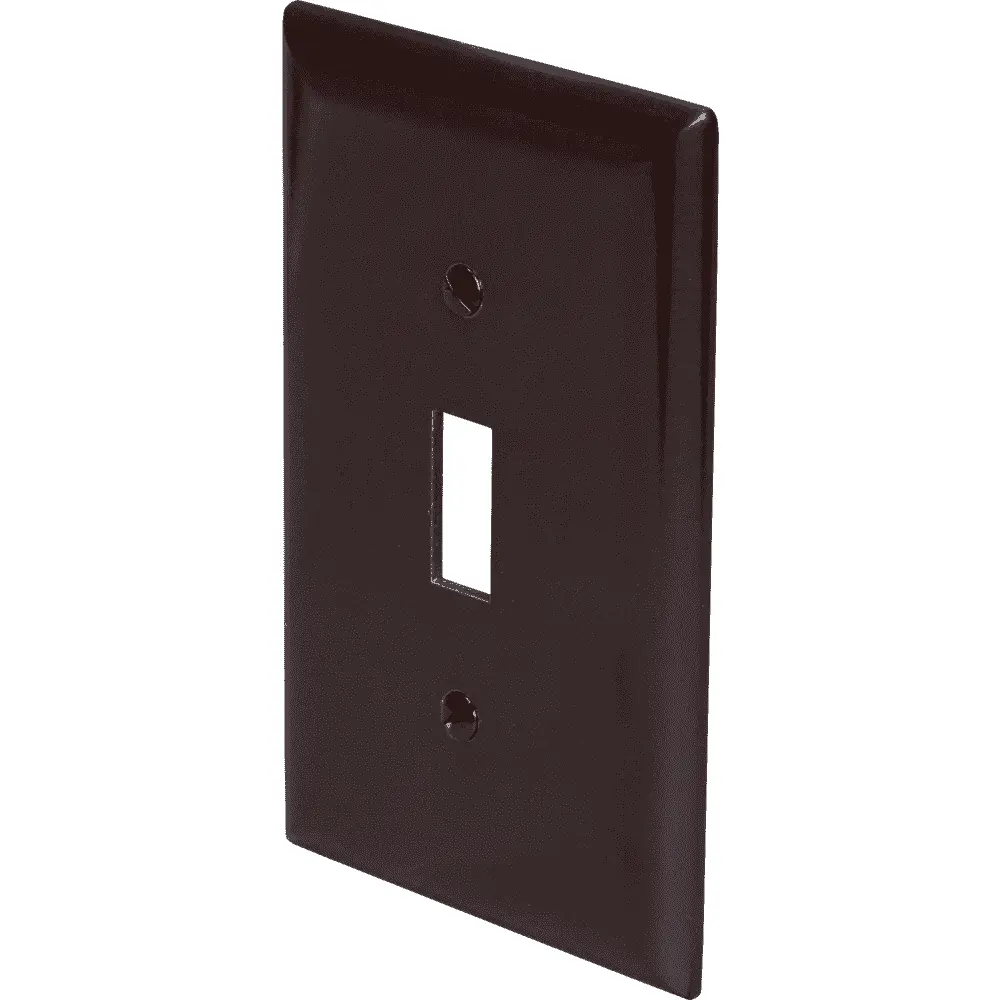 Single-Gang Toggle Switch Wall Plate, Junior-Jumbo, Thermoset, Brown