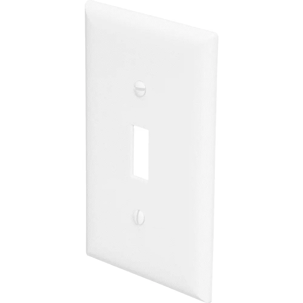 Single-Gang Toggle Switch Wall Plate, Junior-Jumbo, Thermoset, Light Almond