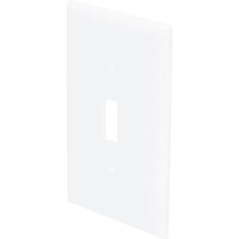 Single-Gang Toggle Switch Wall Plate, Junior-Jumbo, Thermoset, White