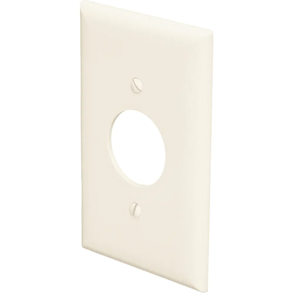 Single-Gang Single Receptacle Wall Plate, Junior-Jumbo, Thermoset, Ivory