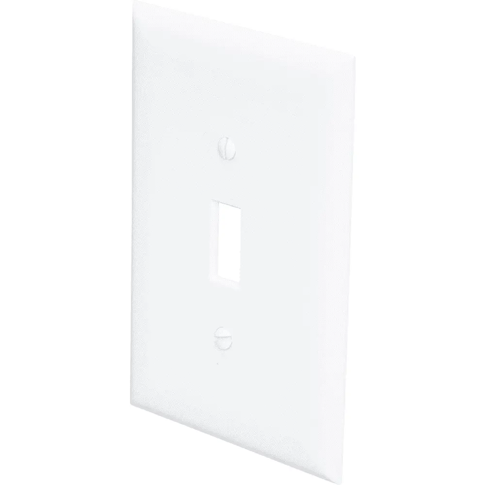 Single-Gang Toggle Switch Wall Plate, Jumbo, Thermoset, White