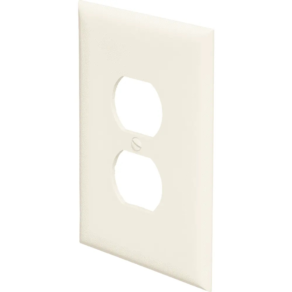 Single-Gang (1) Duplex Receptacle Wall Plate, Jumbo, Thermoset, Ivory