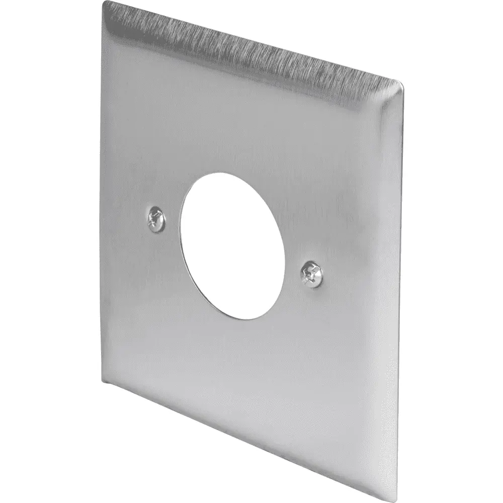 2-Gang 1.59 in. Diameter Receptacle Wall Plate, Standard Size ...