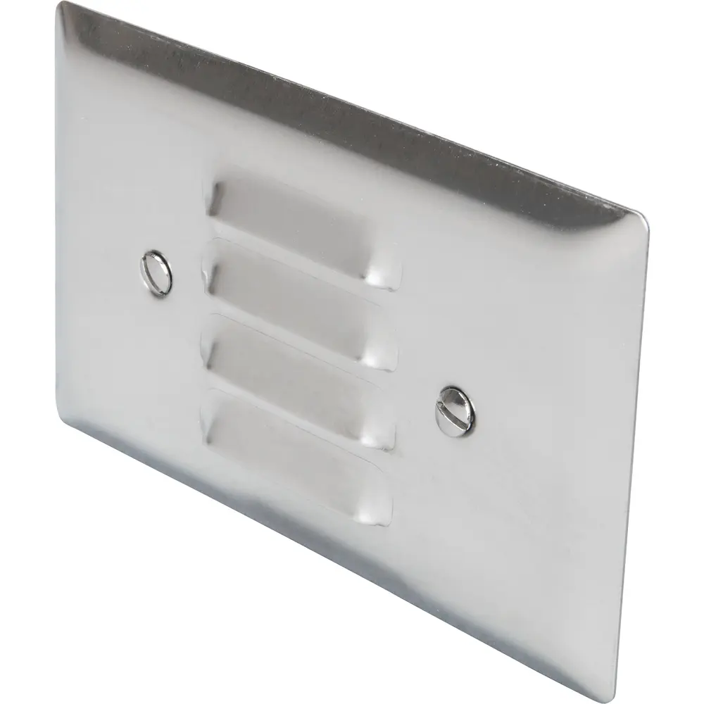 Single-Gang Louver Wall Plate, Horizontal, Stainless Steel