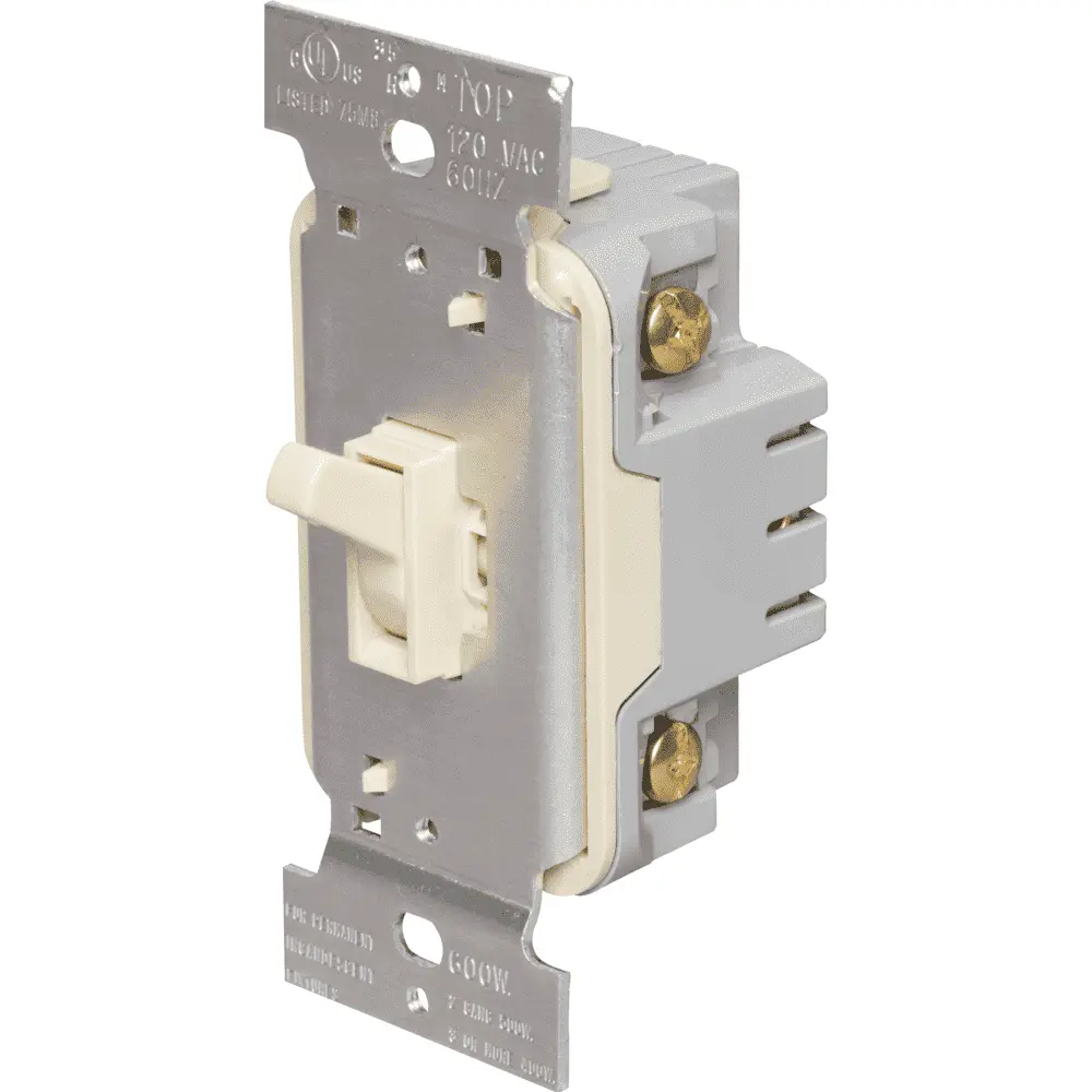 600W TradeMaster® Toggle Dimmer, 3-Wire, Ivory