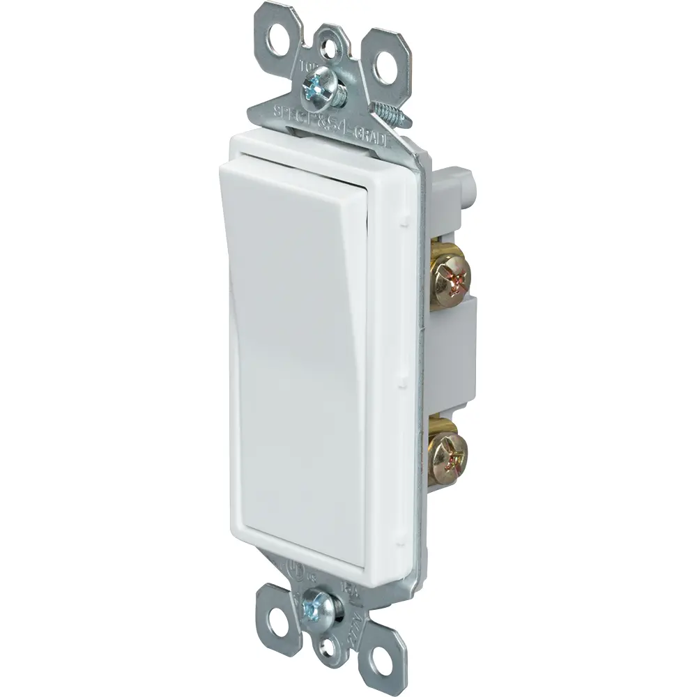 15 A 120/277 VAC Radiant® Paddle Switch, Single-Pole, White