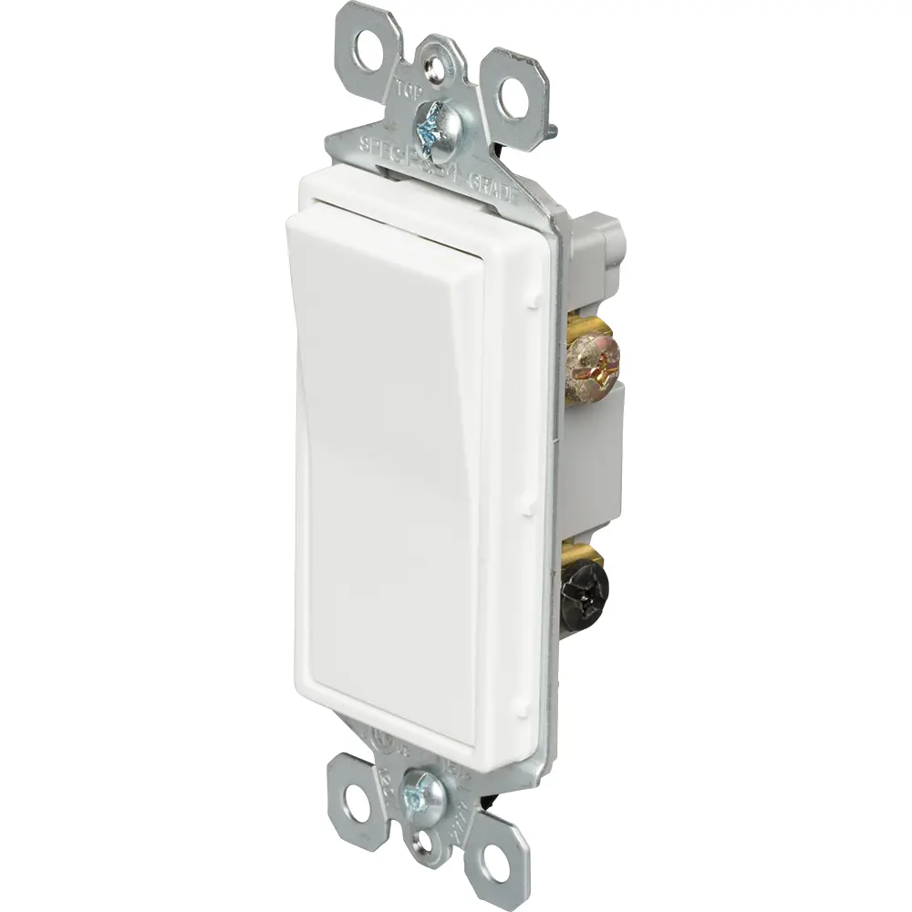 15A 120/277V Radiant® 3-Way Paddle Switch, Single-Pole, White