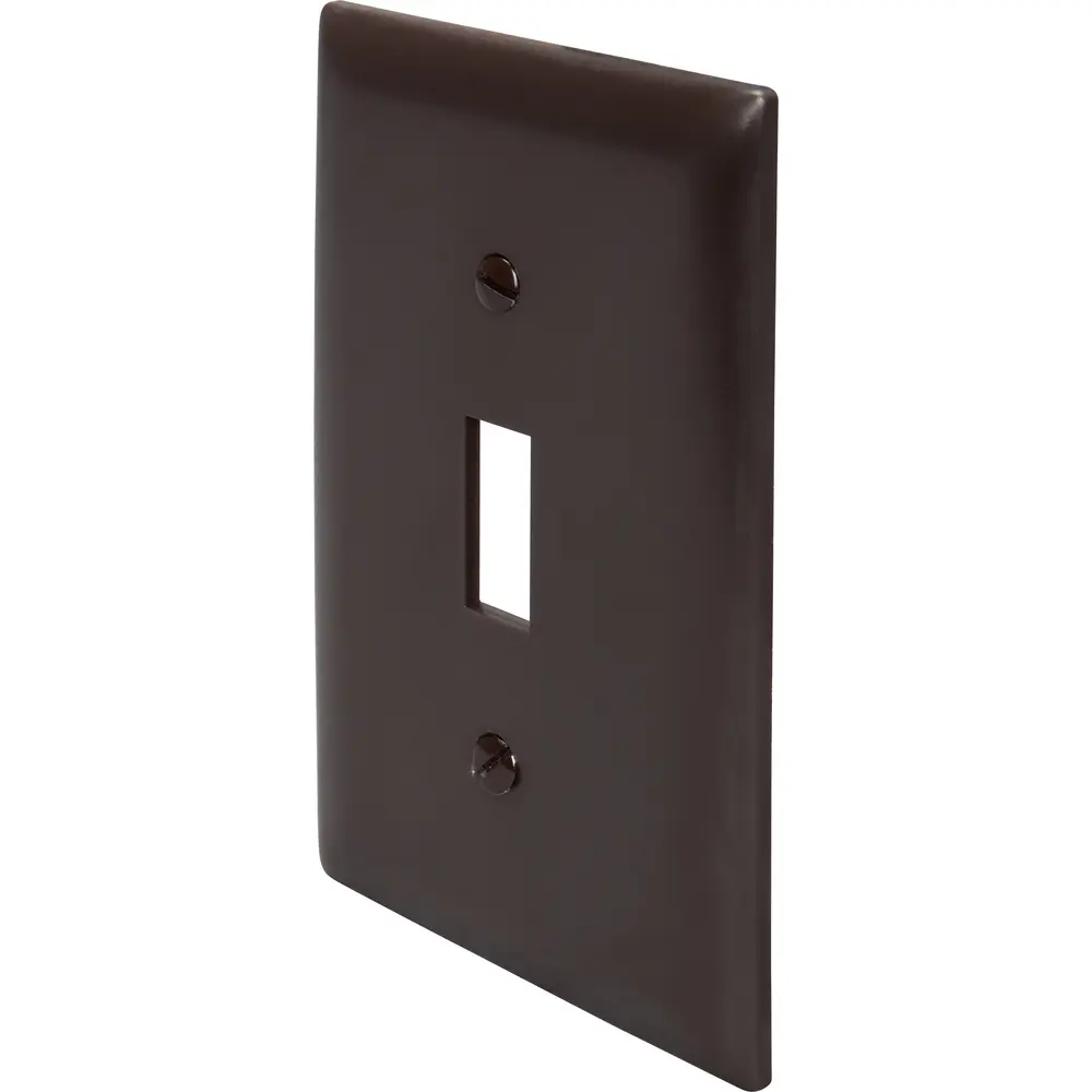 Single-Gang TradeMaster® Toggle Switch Wall Plate, Nylon, Brown