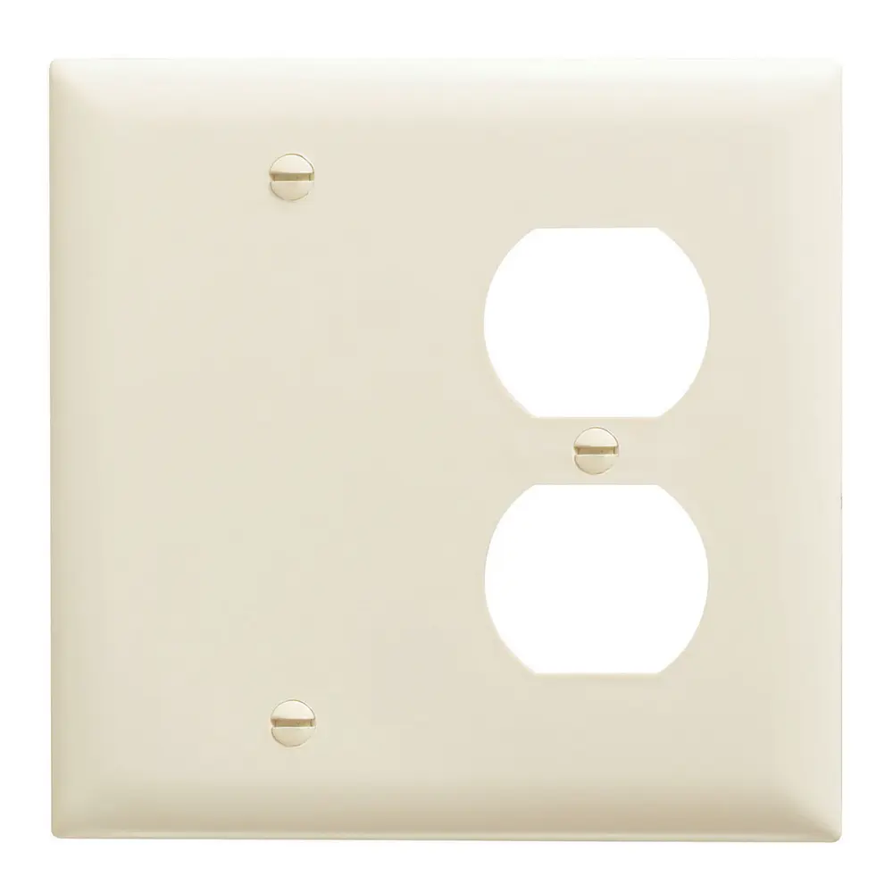 2-Gang TradeMaster® Combination Wall Plate, (1) Blank/ (1) Duplex ...