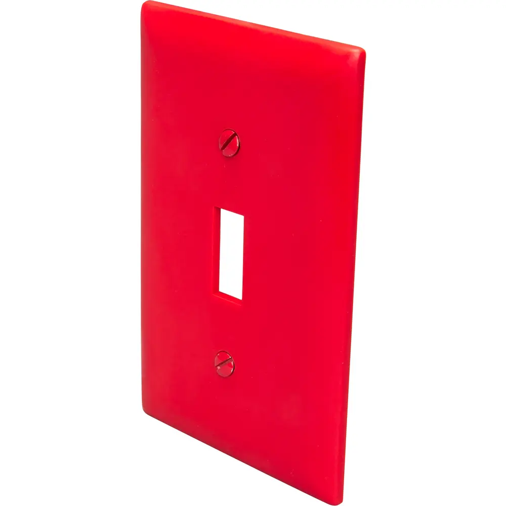Single-Gang TradeMaster® Toggle Switch Wall Plate, Nylon, Red