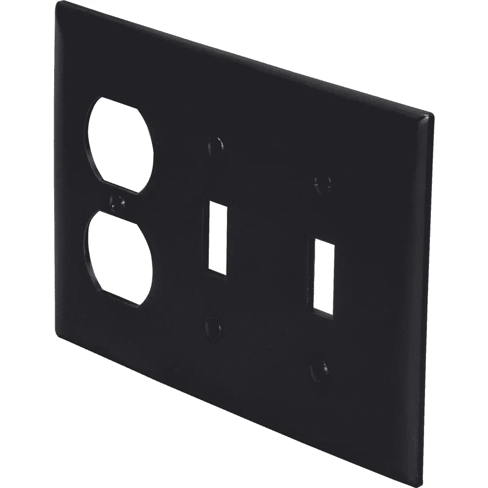 3-Gang TradeMaster® Combination Wall Plate, (2) Toggle/(1) Duplex ...
